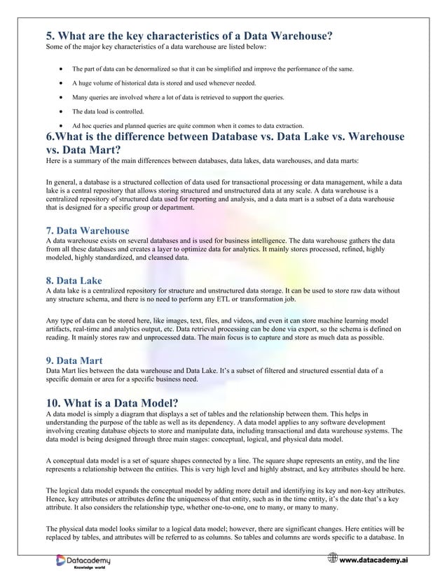 Top 60+ Data Warehouse Interview Questions and Answers.pdf