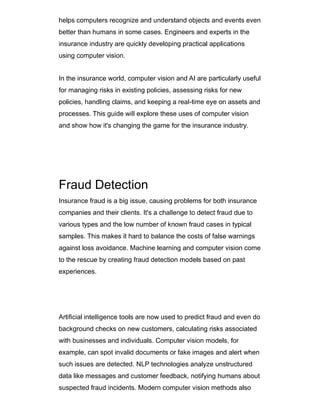 Top 6 Computer Vision applications in Insurance sector.pdf | Technology ...