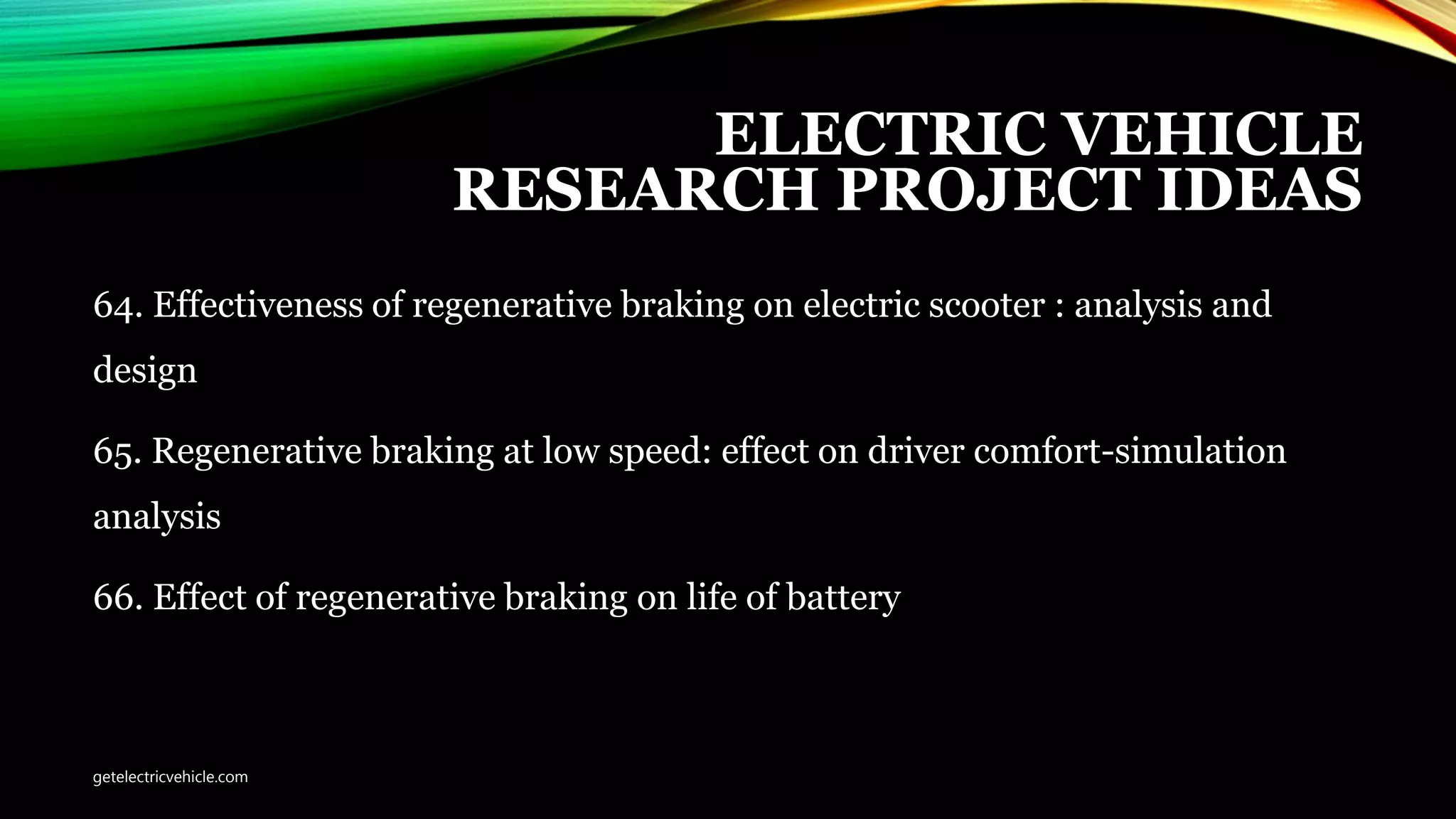 Top 75 Electric Vehicle Research Project Ideas | PPTX