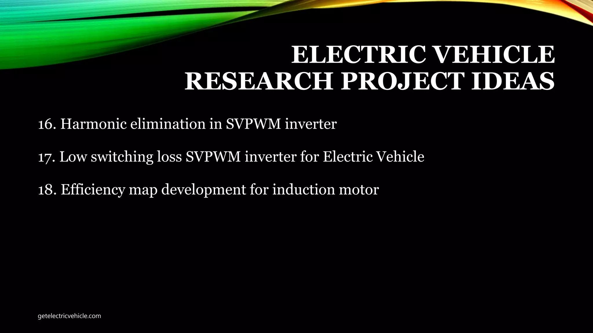 Top 75 Electric Vehicle Research Project Ideas | PPTX
