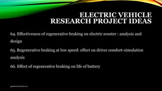 Top 75 Electric Vehicle Research Project Ideas | PPTX