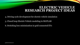 Top 75 Electric Vehicle Research Project Ideas | PPTX