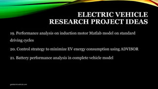 Top 75 Electric Vehicle Research Project Ideas | PPTX