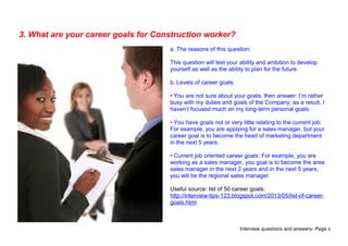 Top 7 construction worker interview questions answers | PPT