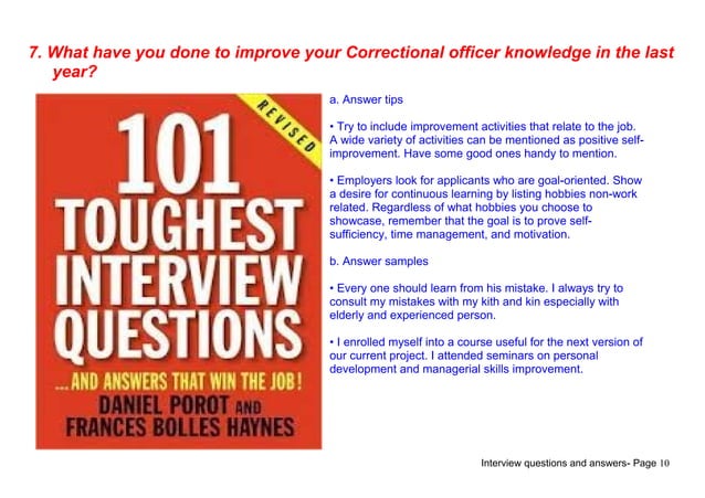 Top 7 correctional officer interview questions answers | DOC | Resume ...