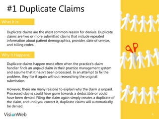 Top 7 Reasons for Denied Claims | PPT