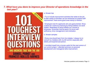 Top 7 director of operations interview questions answers | PPT
