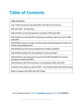 Top 7 FAQs Answered: Decoding RISE with SAP for Enterprises | PDF