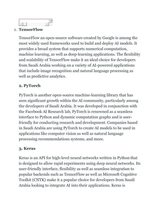 Top 7 Frameworks for Integration of AI in App Development in Saudi Arabia.pdf