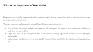 Top 7 JavaScript Data Grid Libraries | PPT