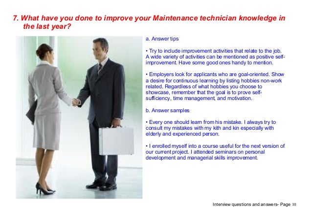 Top 7 maintenance technician interview questions answers