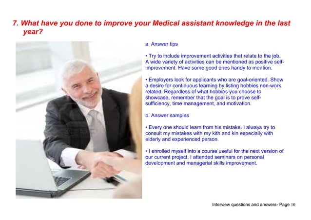 Top 7 medical assistant interview questions answers | PPT