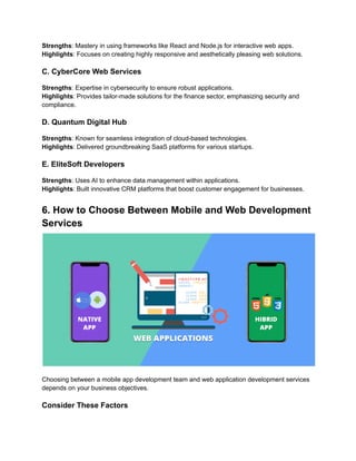 Top7 Mobile App and Web Development Teams for 2024 | PDF | Web ...