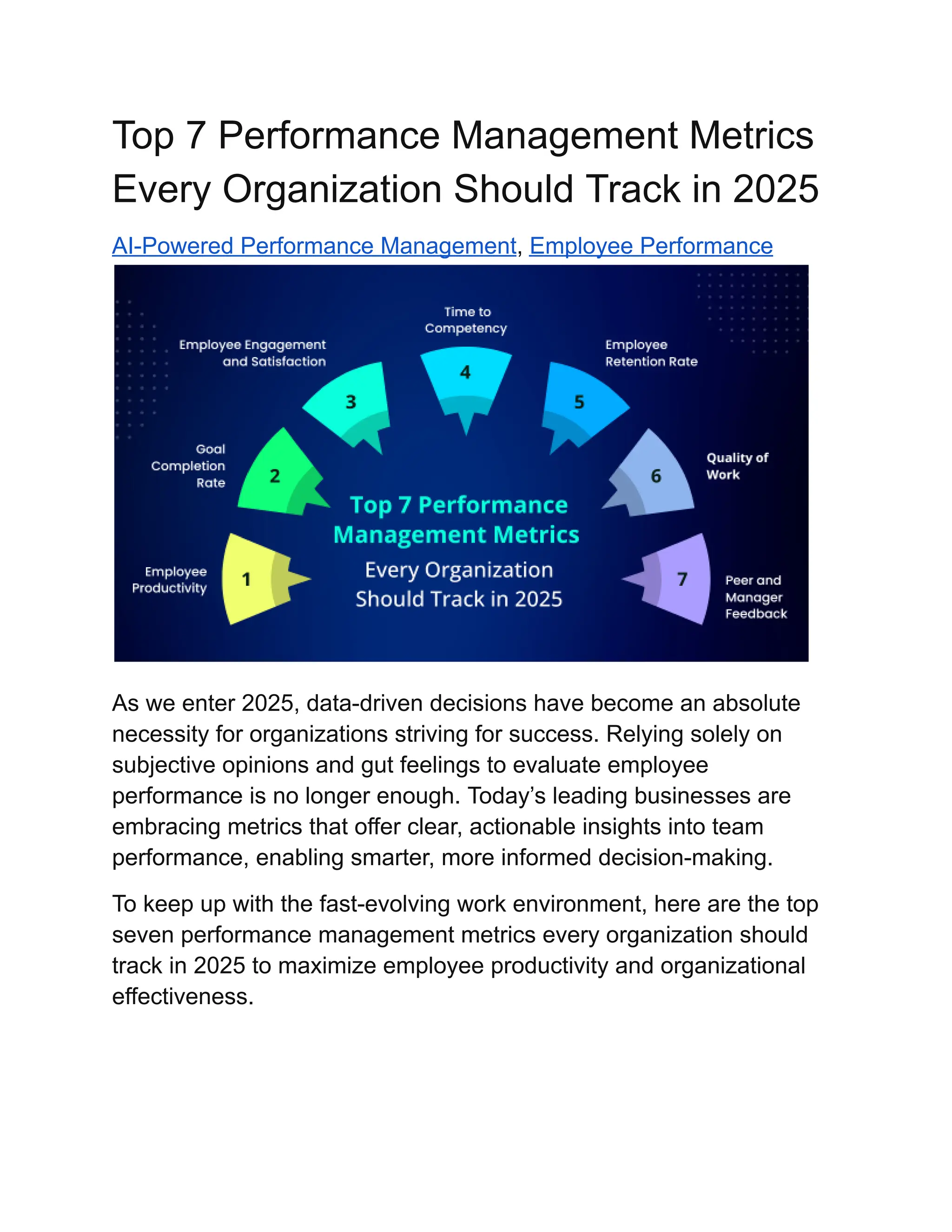 Top 7 Performance Management Metrics Every Organization Should Track in ...