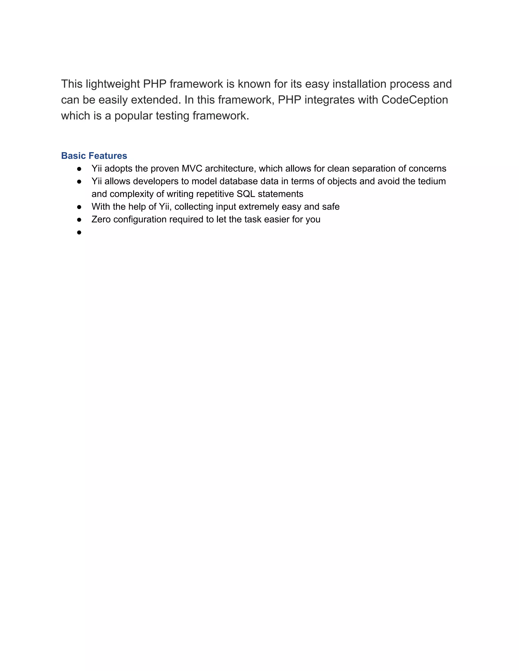 Top 7 php frameworks for startups 2019 | PDF