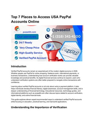 Top 7 Places to Access USA PayPal Accounts Online.pdf