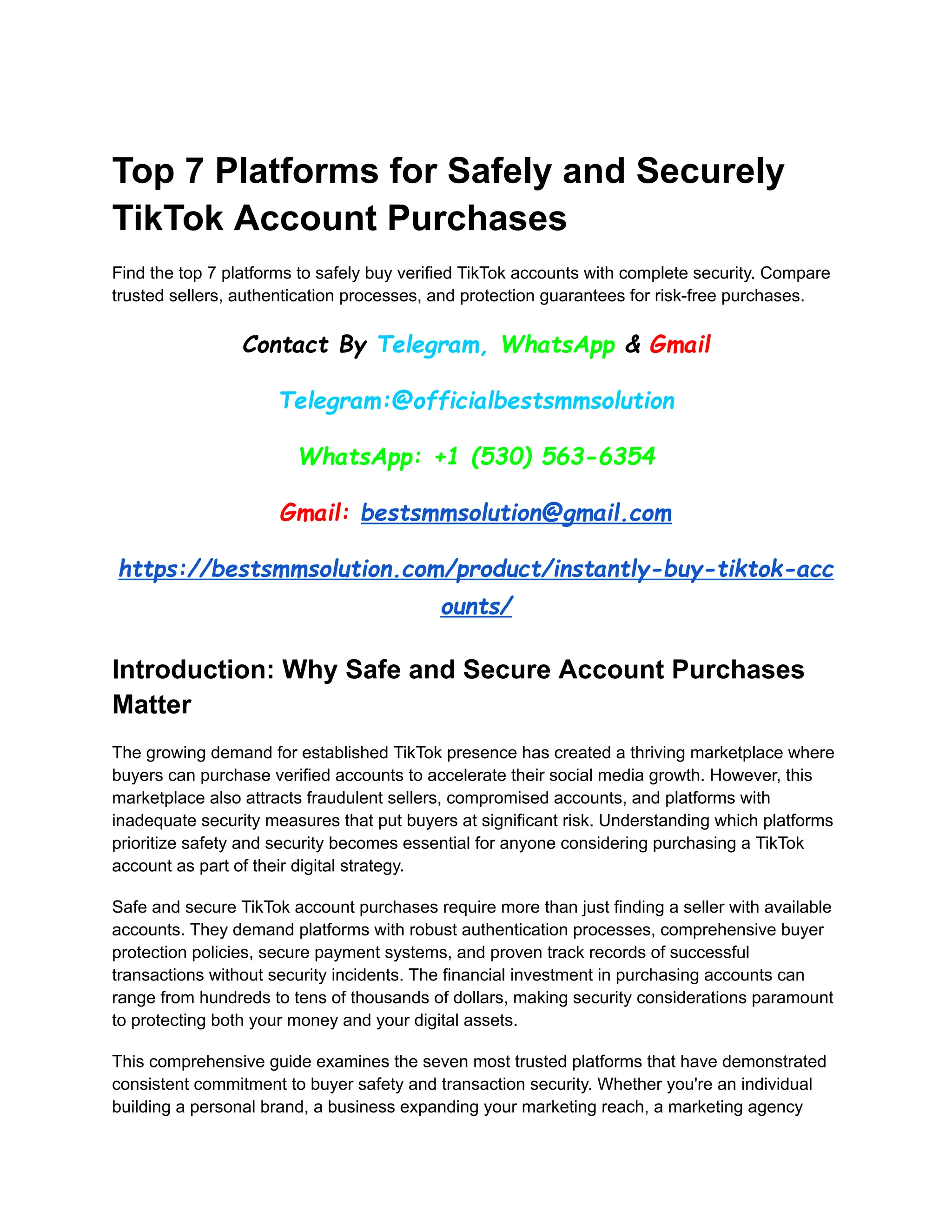 Top 7 Platforms for Safely and Securely TikTok Account Purchases.pdf