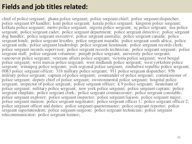 Top 20 police sergeant interview questions answers