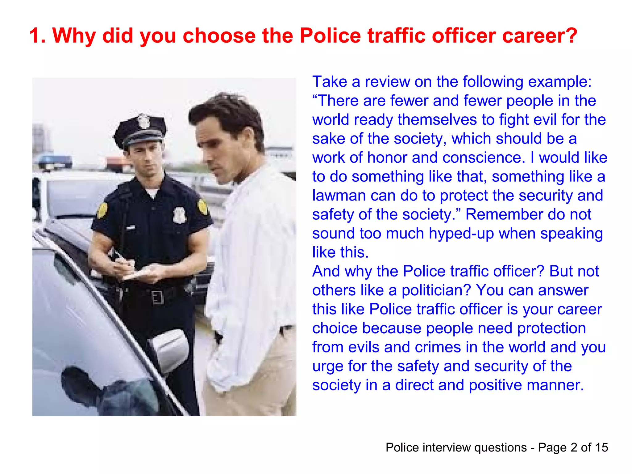 Top 7 police traffic officer interview questions answers | PPT Top 7 police traffic officer interview questions answers | PPT