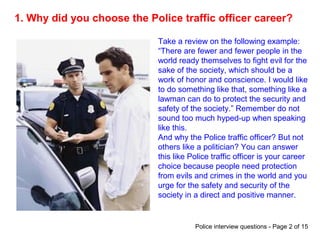 Top 7 police traffic officer interview questions answers | PPT