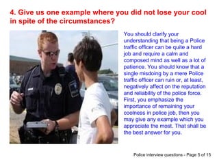 Top 7 police traffic officer interview questions answers | PPT