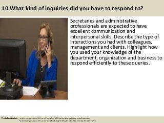 Top 15 secretary interview questions and answers pdf | PPT