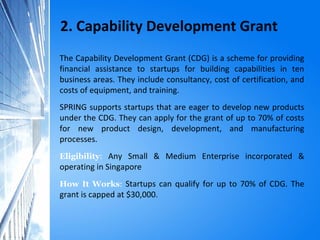 Top 7 singapore grants for companies | PPT | Venture Capital | Business Banking & Finance