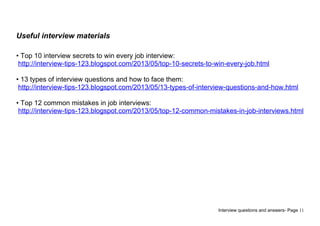 Top 7 technical writer interview questions answers | DOC