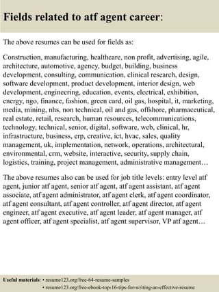 Top 8 atf agent resume samples | PPTX | Resume Writing and Advice | Job ...