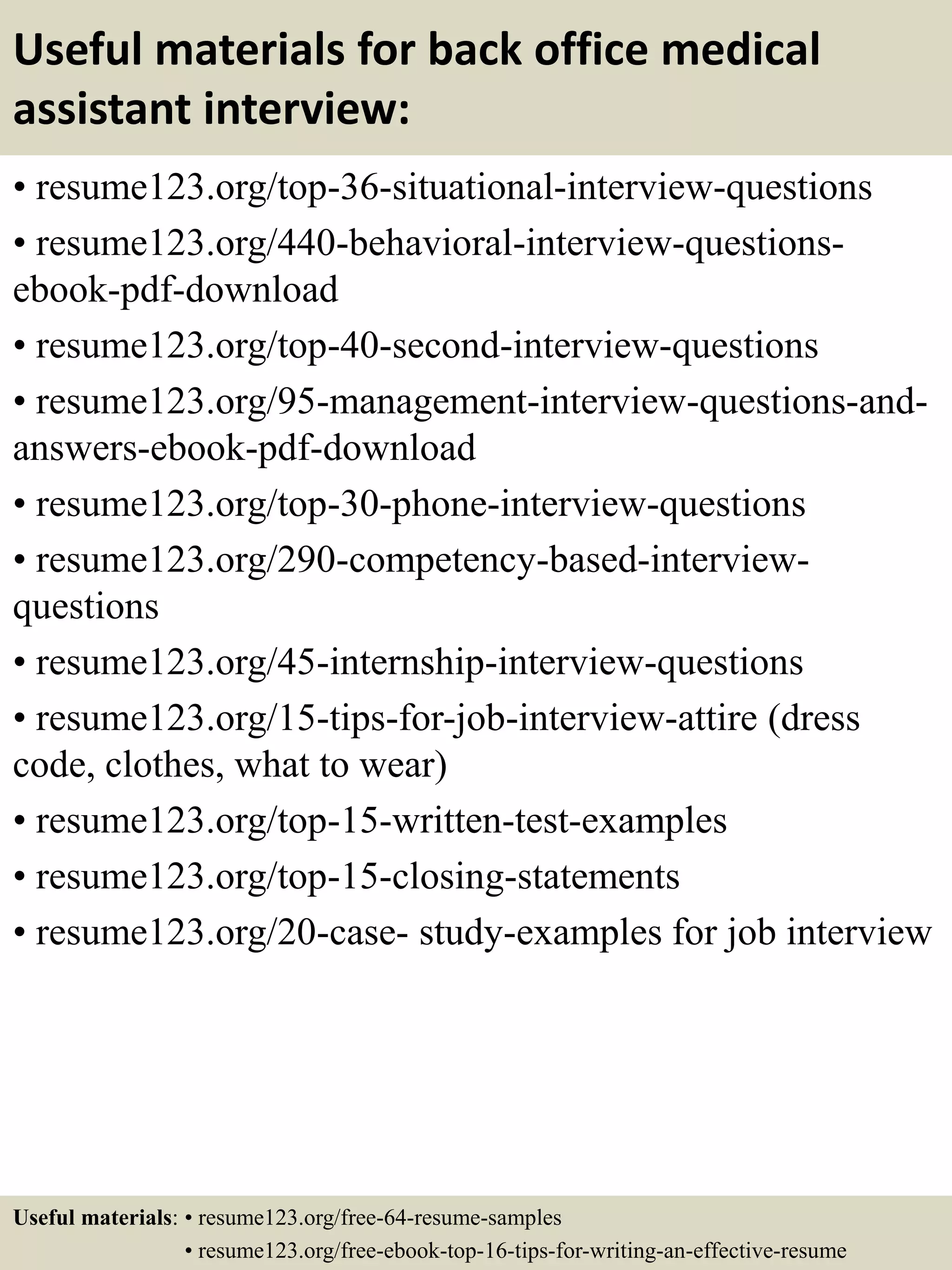 Top 8 back office medical assistant resume samples | PPTX