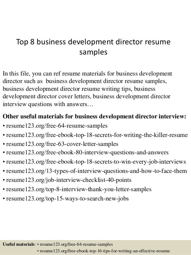 Top 8 Business Development Director Resume Samples Top 8 Business Development Director Resume Samples
