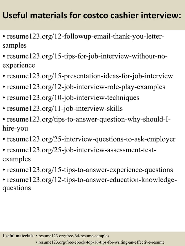 Top 8 costco cashier resume samples | PDF