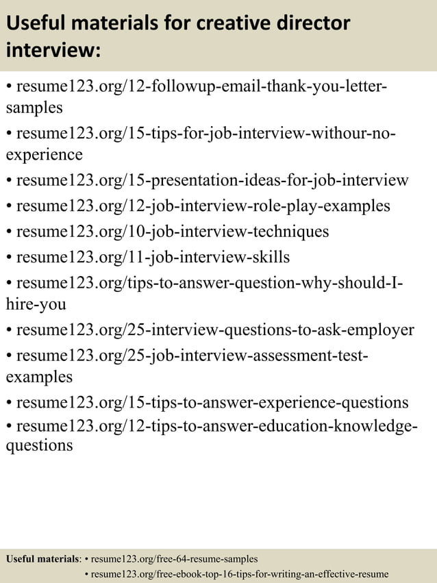 Top 8 creative director resume samples | PDF