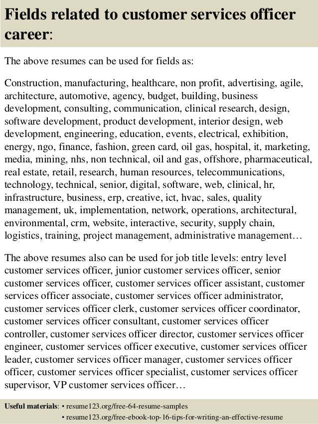 Top 8 Customer Services Officer Resume Samples top-8-customer-services-officer-resume-samples