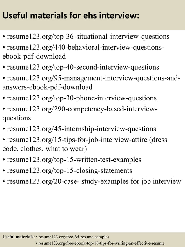 Top 8 ehs resume samples | PDF