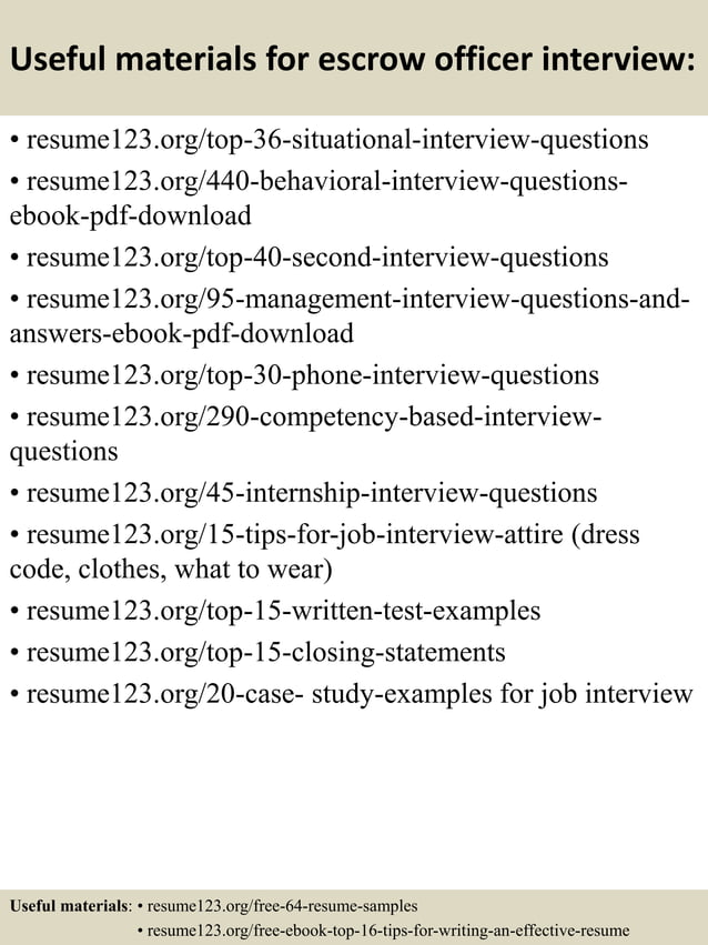 Top 8 escrow officer resume samples | PDF