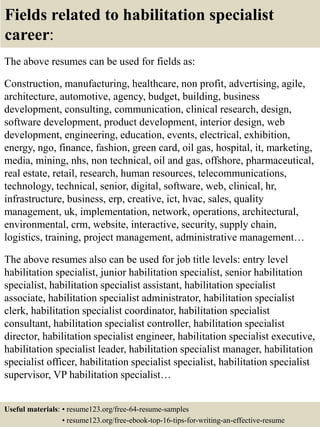 Top 8 habilitation specialist resume samples | PPTX | Resume Writing ...