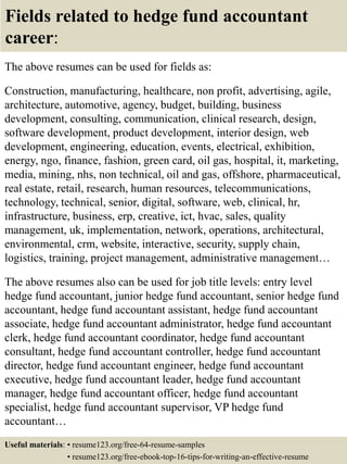 Top 8 hedge fund accountant resume samples | PPTX