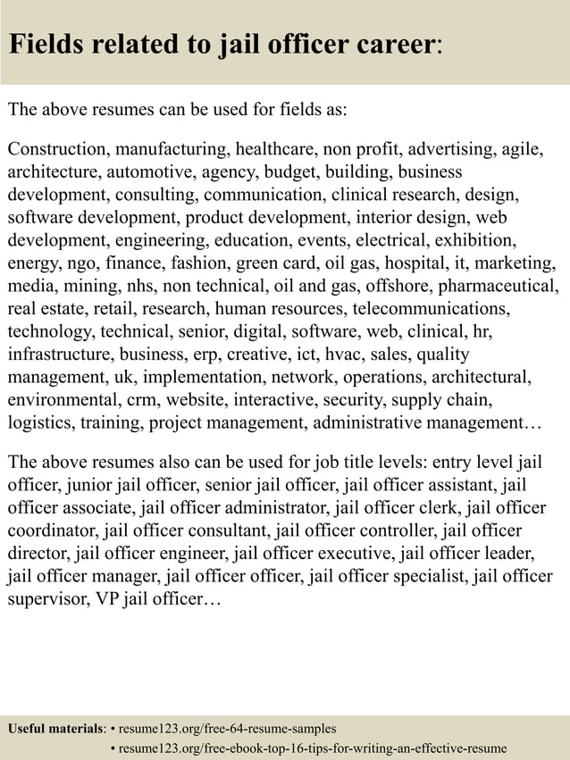 Top 8 jail officer resume samples | PDF