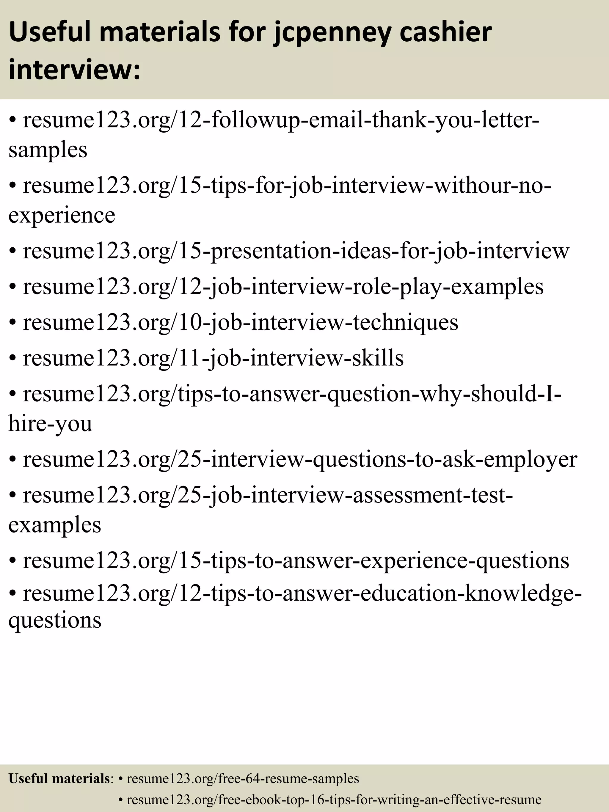 Top 8 jcpenney cashier resume samples | PPTX