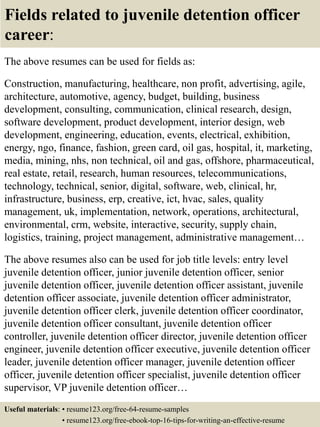 Top 8 juvenile detention officer resume samples | PPTX