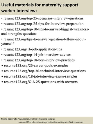 Top 8 maternity support worker resume samples | PPTX
