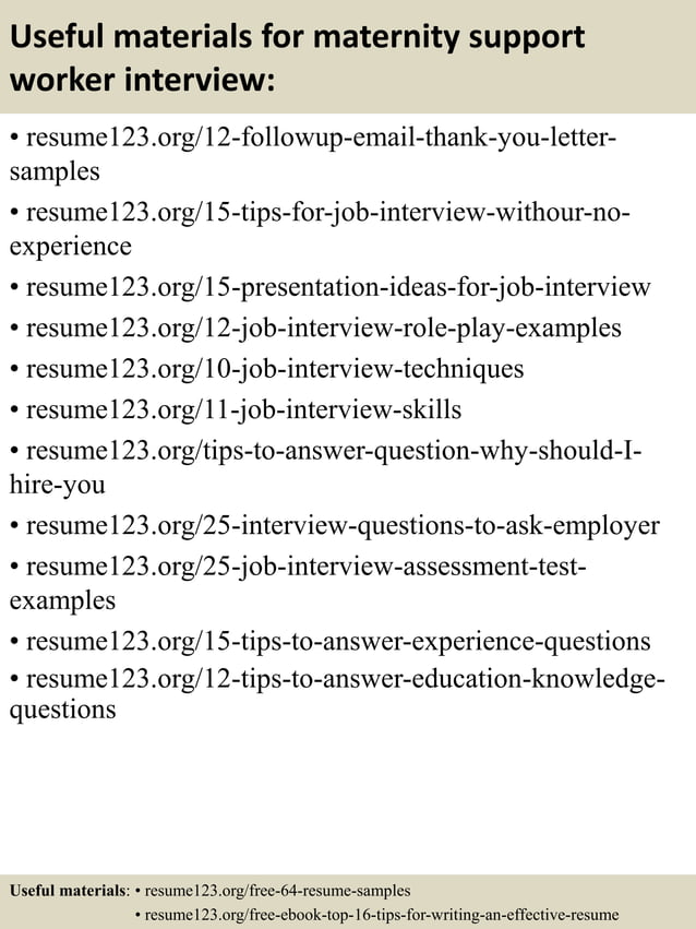 Top 8 maternity support worker resume samples | PPTX | Resume Writing ...