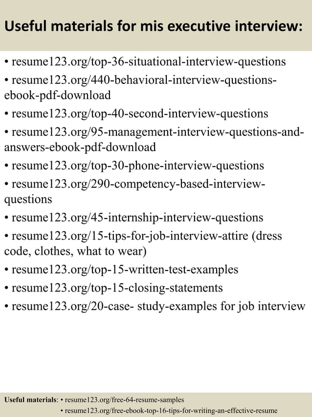 Top 8 mis executive resume samples | PPTX | Resume Writing and Advice ...