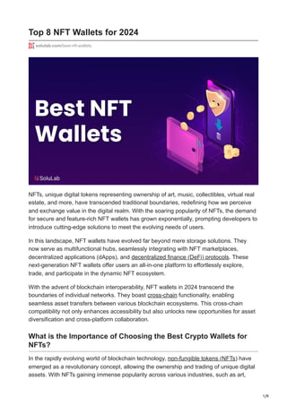 Top 8 NFT Wallets for 2024 | Top NFT wallets | PDF