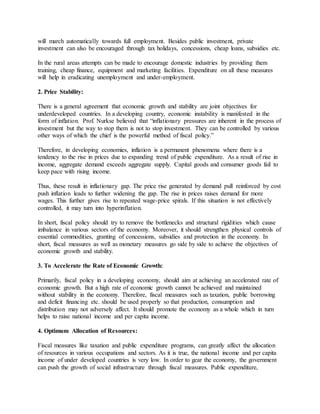 Objectives of Fiscal Policy | DOCX