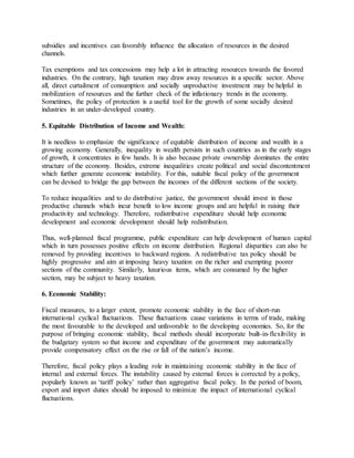 Objectives of Fiscal Policy | DOCX