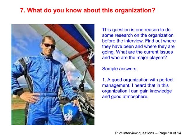 Top 8 plane pilot interview questions answers | PPT