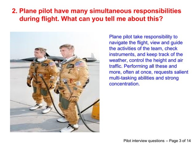 Top 8 plane pilot interview questions answers | PPT