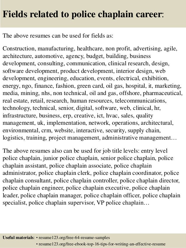 Top 8 police chaplain resume samples